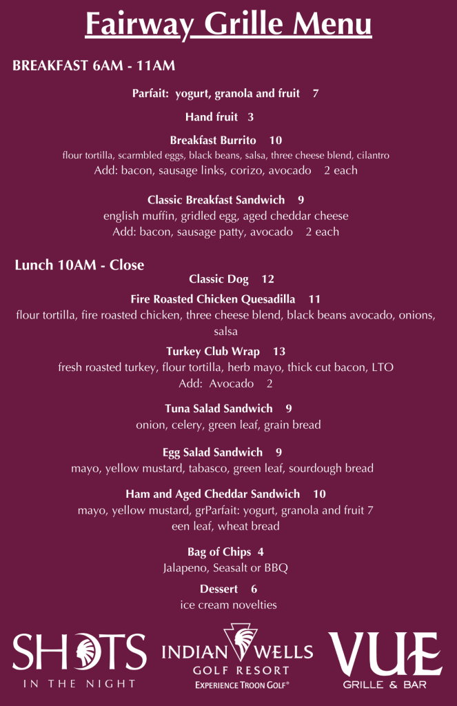 Fairway Grill & Food Truck - Indian Wells Golf Resort - Celebrity