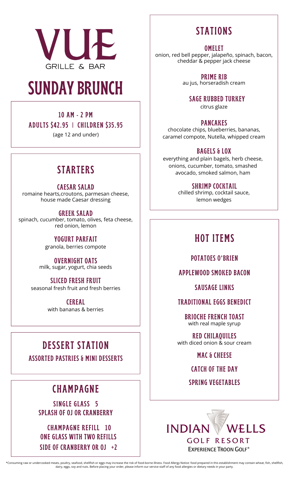 Sunday Brunch - Indian Wells Golf Resort - Celebrity